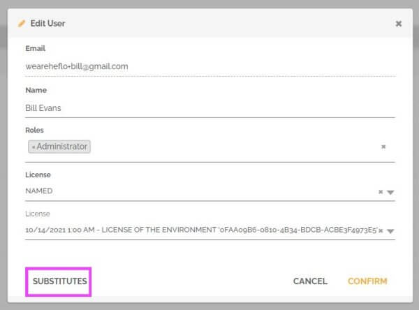 Substitution of a user during an absence