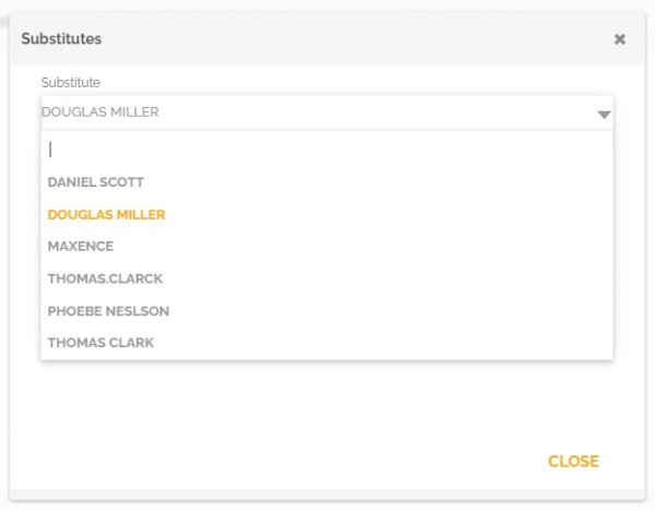 Substitution of a user during an absence
