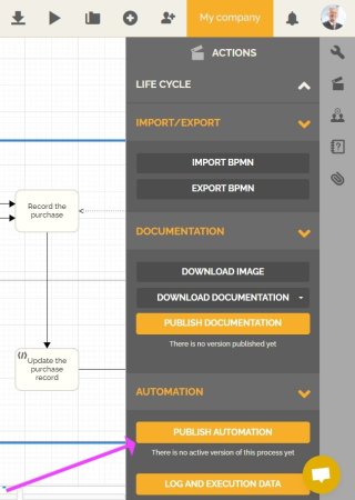 Update a record by running a process