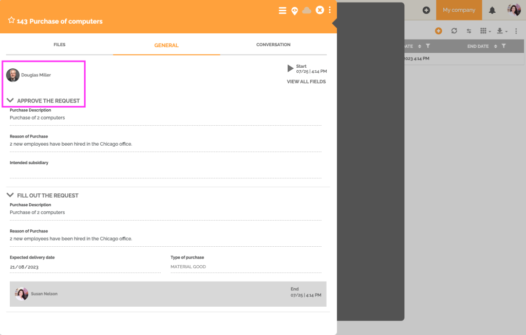 Send a notification to the person responsible for a work item