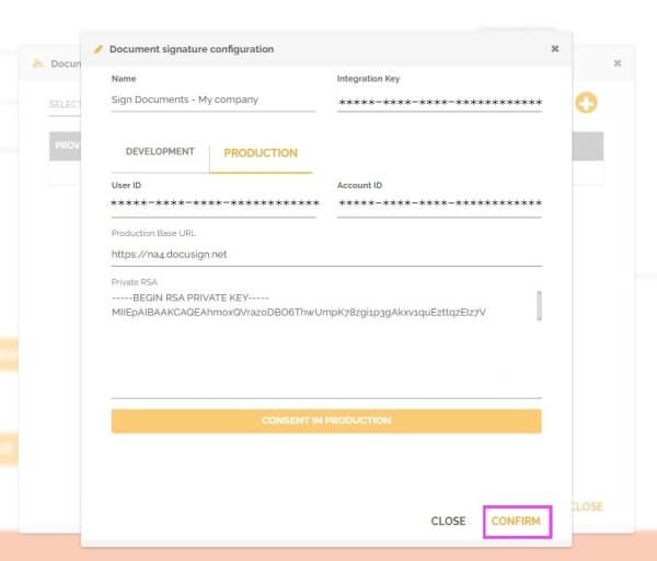 Configure DocuSign integration