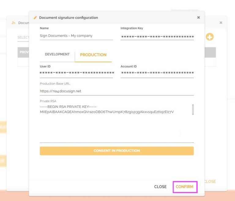 Configure DocuSign integration